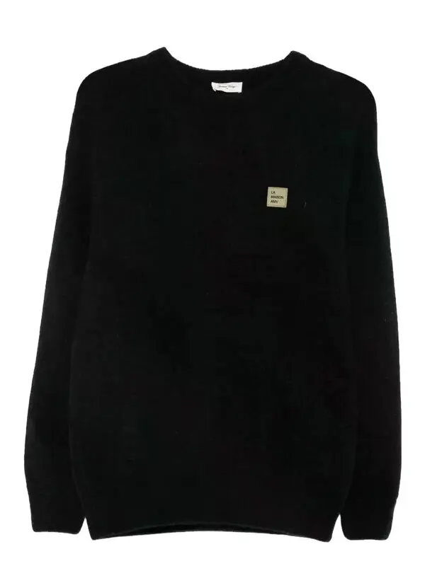 American Vintage Vitow Logo-patch Knit Sweater - Black