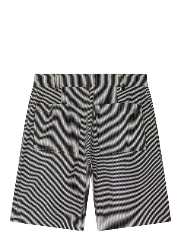 Bonpoint Vertical Stripe Patch Pocket Shorts - Blue