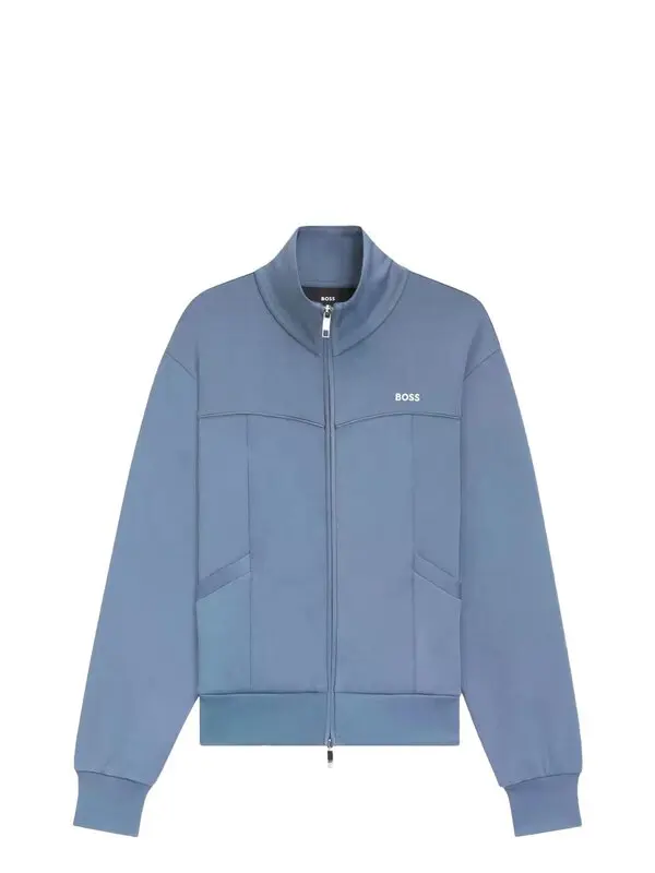 BOSS Logo Print Zip-up Sweatshirt - Blue