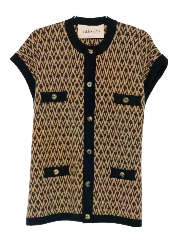 Valentino Garavani Toile Iconographe Button-up Cardigan - Neutrals