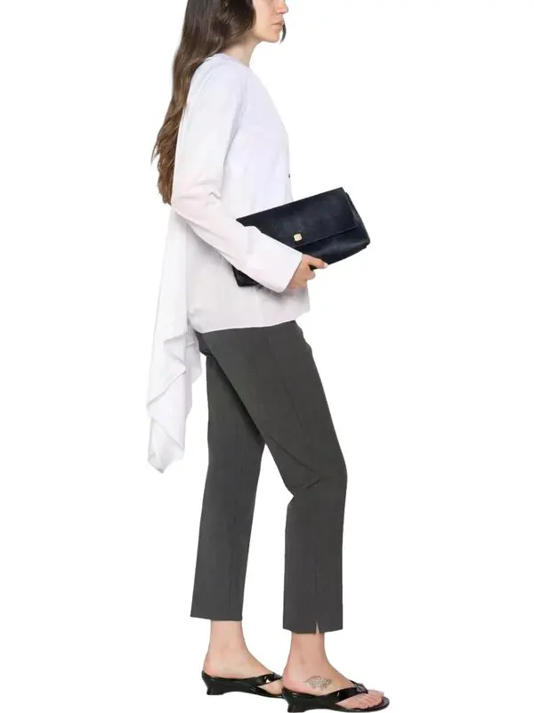 Peserico Dark Cropped Split-hem Trousers - Grey