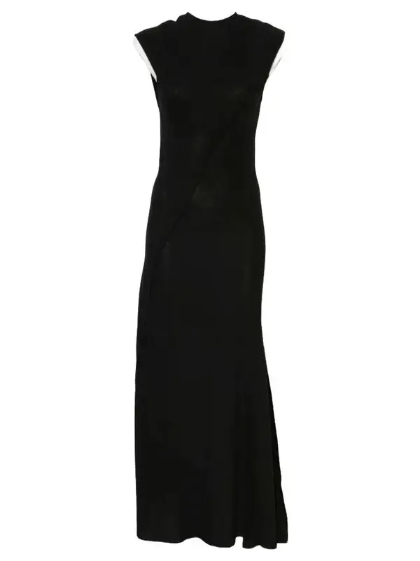Attico Open-back Wool Maxi Dress - Black