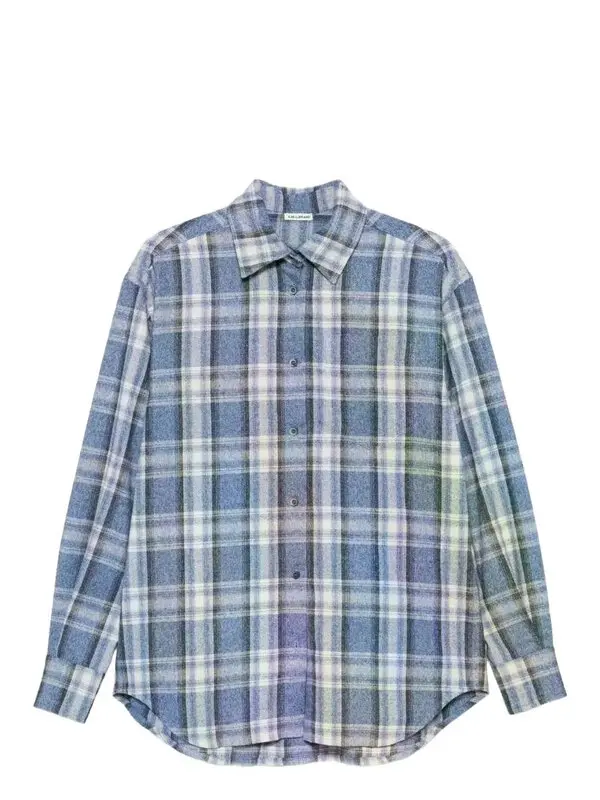 A.M.G. Check-pattern Button-down Shirt - Blue