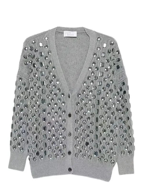 Giuseppe Di Morabito Embellished V-neck Cardigan - Grey