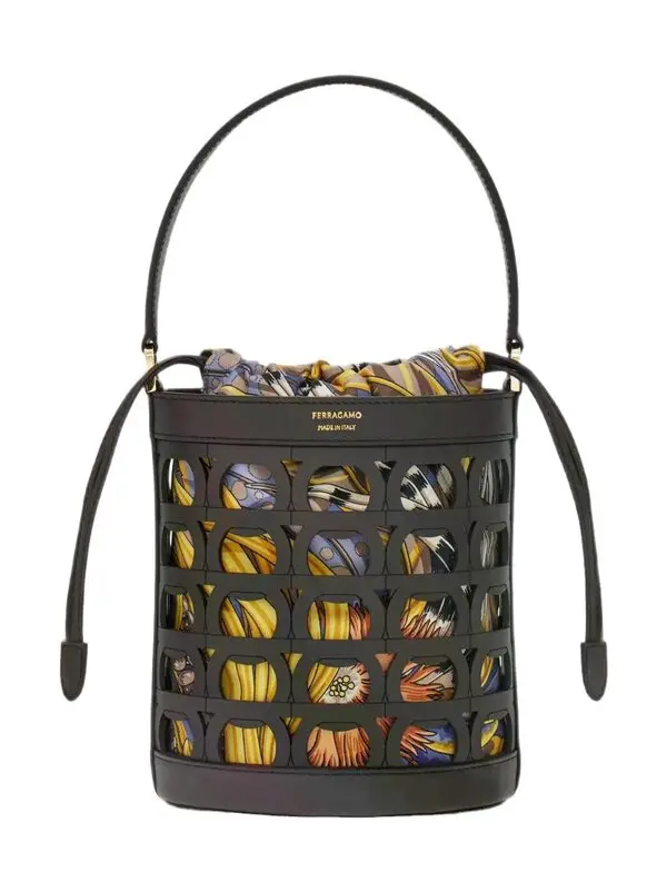 FERRAGAMO Gancini Bucket Bag Xs - Brown
