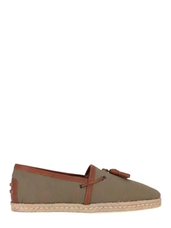 TOD'S Espadrille Loafers With Tassel Detail - Green