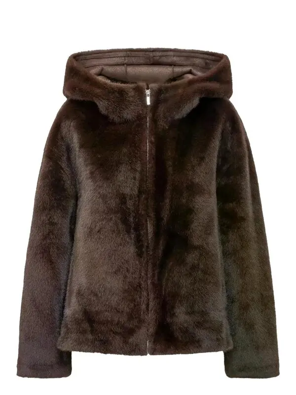 Ba&sh Hooded Zip-up Jacket - Brown