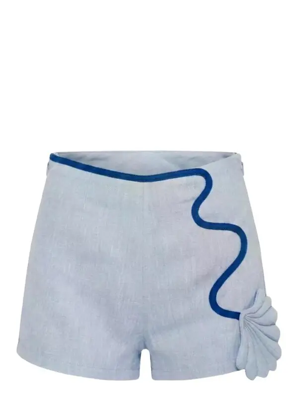 Azulu Naomi Shell-patch Shorts - Blue