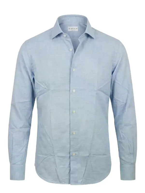 XACUS Spread-collar Long-sleeve Shirt - Blue