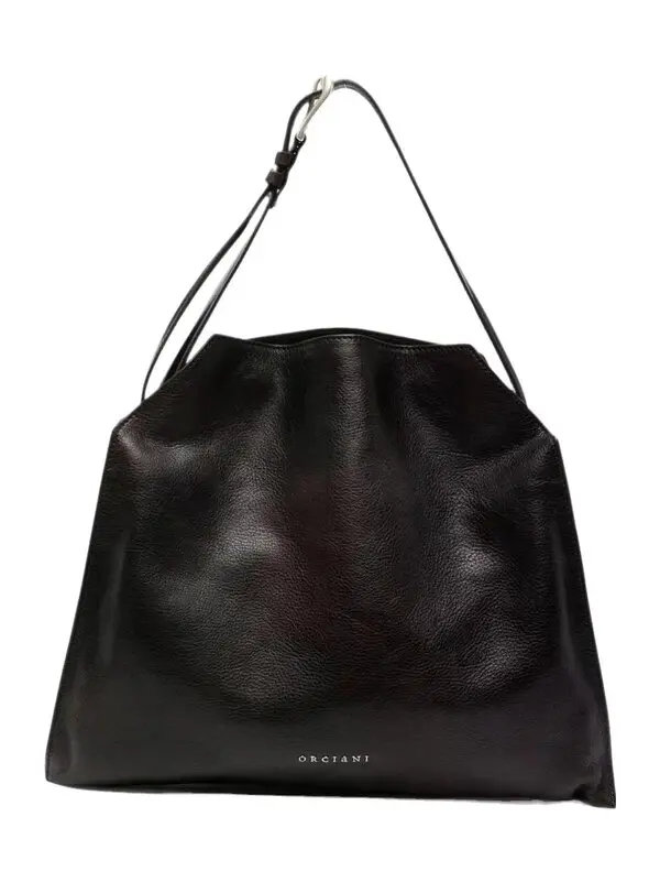 Orciani Grained Leather Tote Bag - Brown