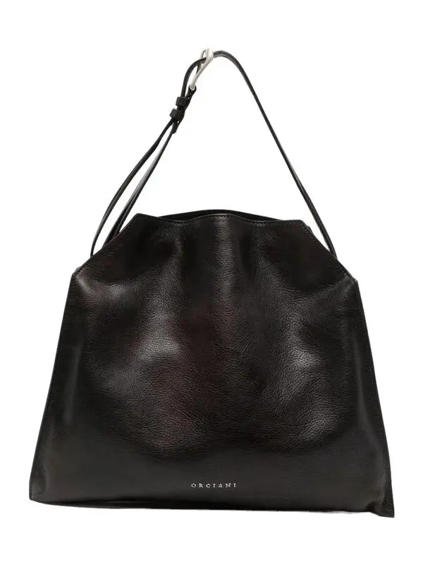 Orciani Grained Leather Tote Bag - Brown