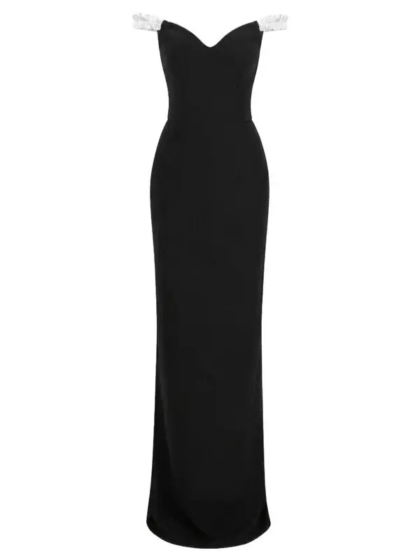 ROSERRY Off-shoulder Ruffled Dress - Black