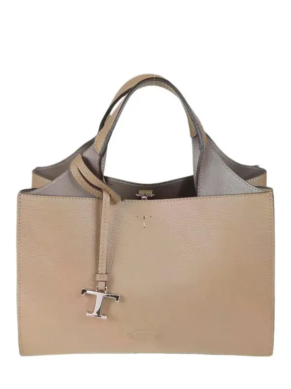 TOD'S T Timeless Grained Handbag - Brown