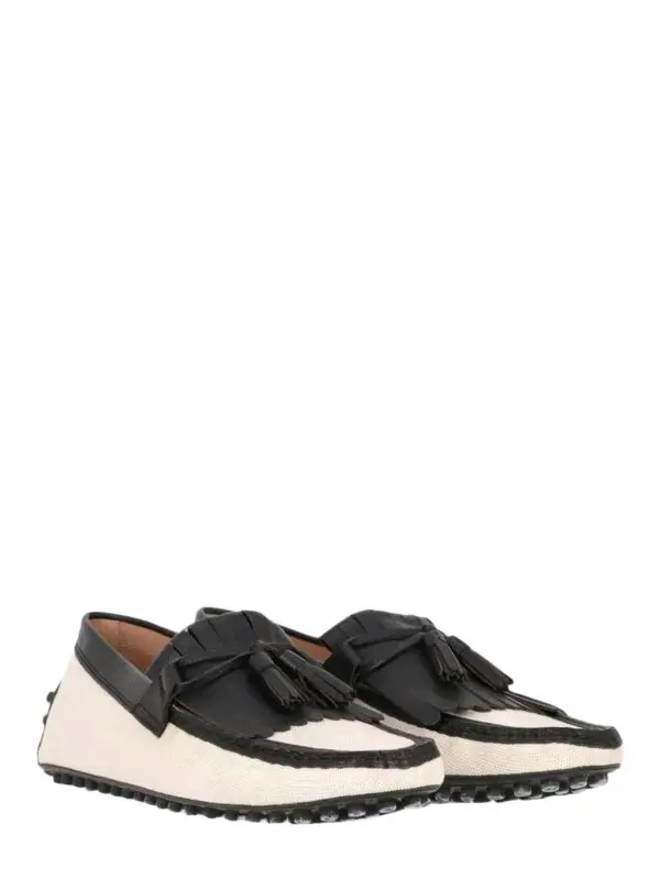 TOD'S Fringed Tassel Detail Loafers - Neutrals