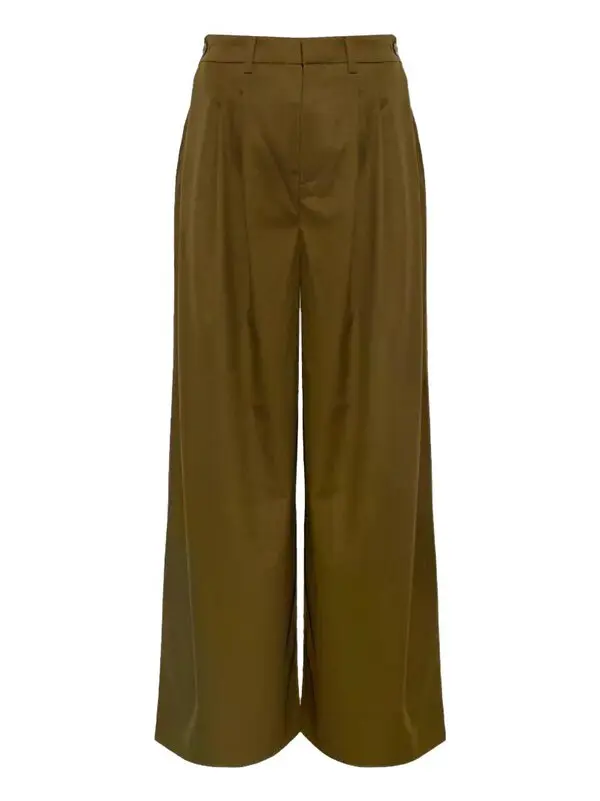 GESTUZ Zolivia Pleated Wide Leg Trousers - Green
