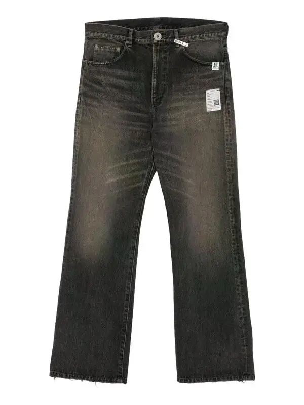 Mihara Yasuhiro Patch-detail Whiskered Jeans - Black
