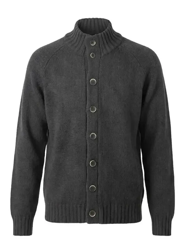 Altea Ribbed-knit Button-up Cardigan - Grey