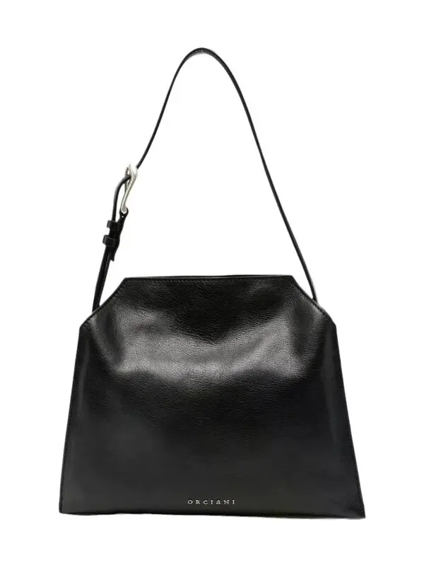Orciani Small Trinity Soft Buckle-detail Logo-lettering Tote Bag - Black