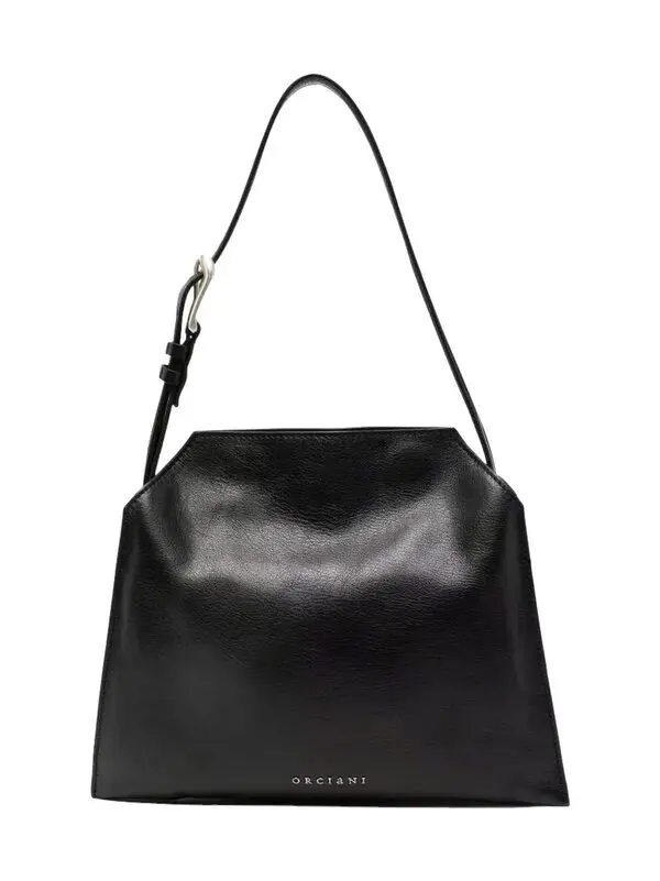 Orciani Small Trinity Soft Buckle-detail Logo-lettering Tote Bag - Black