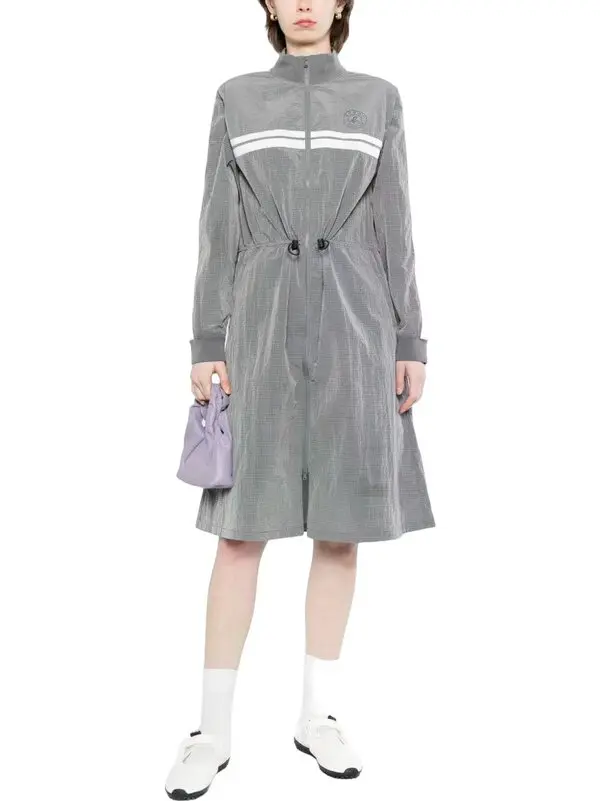 AGNES B. Ribstop Zip Track Dress - Grey