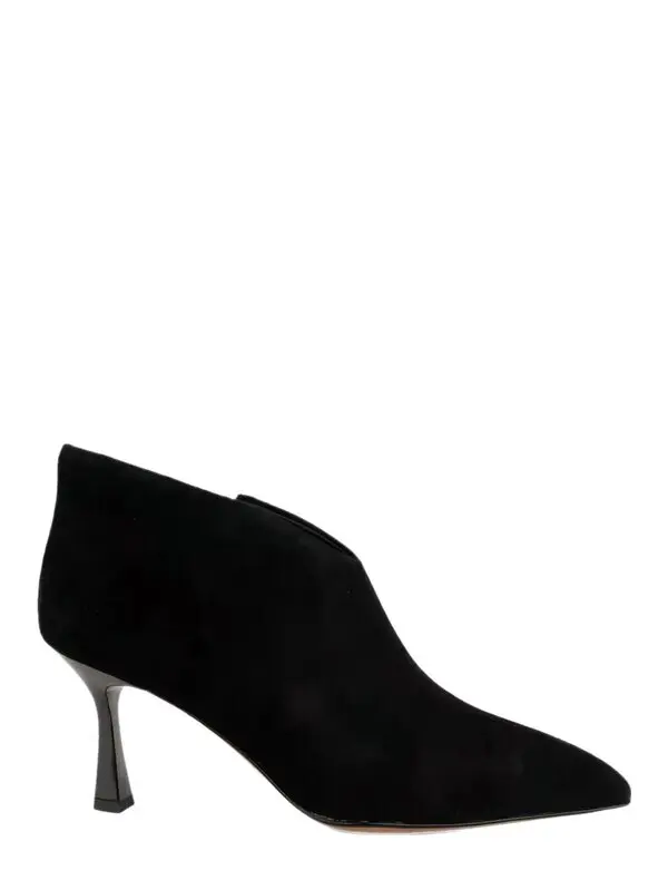 LINDA BAUMANN Pointed-toe Suede Ankle Boots - Black