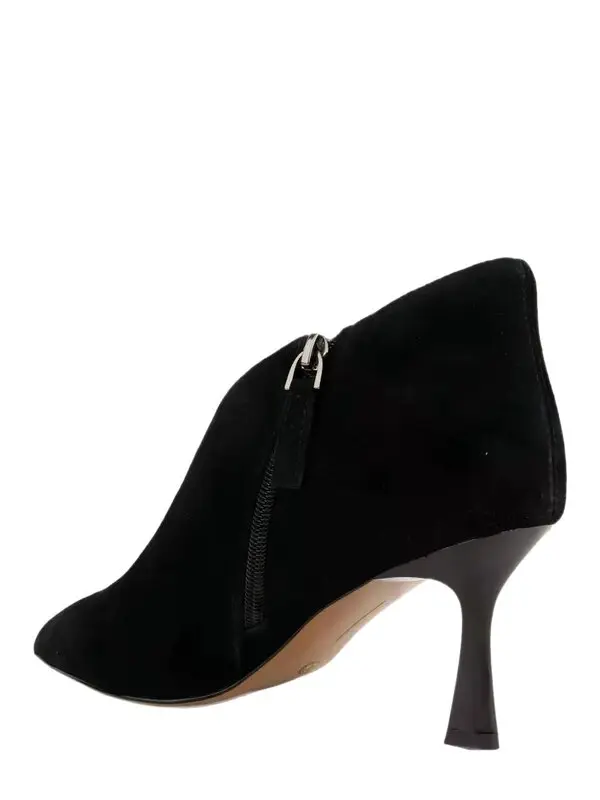 LINDA BAUMANN Pointed-toe Suede Ankle Boots - Black