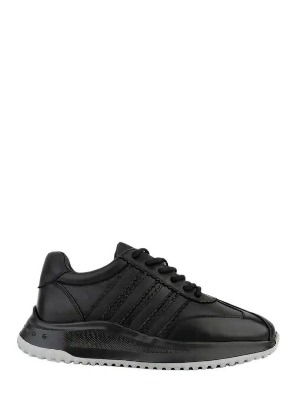 LINDA BAUMANN Panelled Leather Sneakers - Black