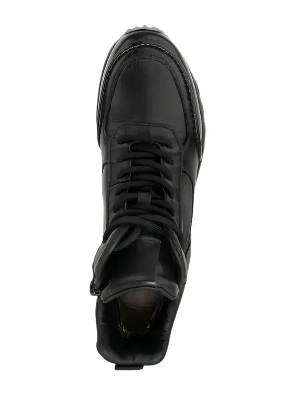LINDA BAUMANN Lace-up Side-zip Sneakers - Black