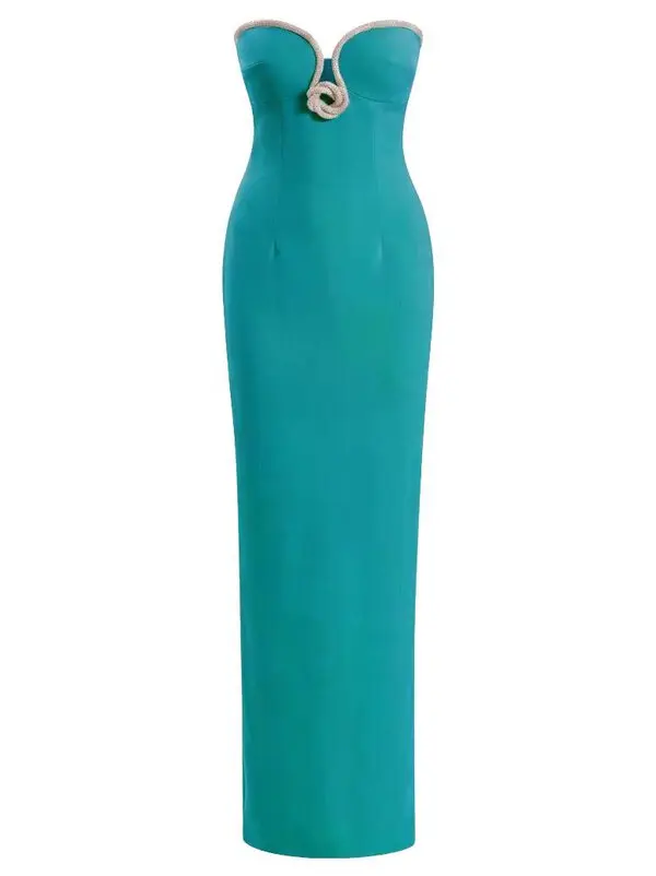 SAIID KOBEISY Crystal-embellished Maxi Dress - Green