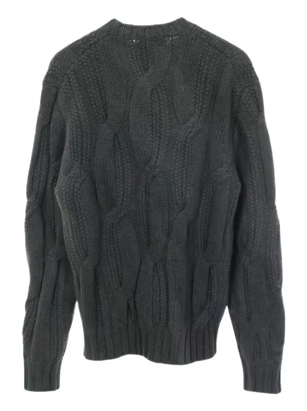Hermès Cable Knit Crew Neck Sweater - Grey