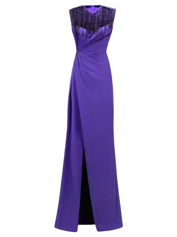 GEMY MAALOUF Beaded Maxi Dress - Purple