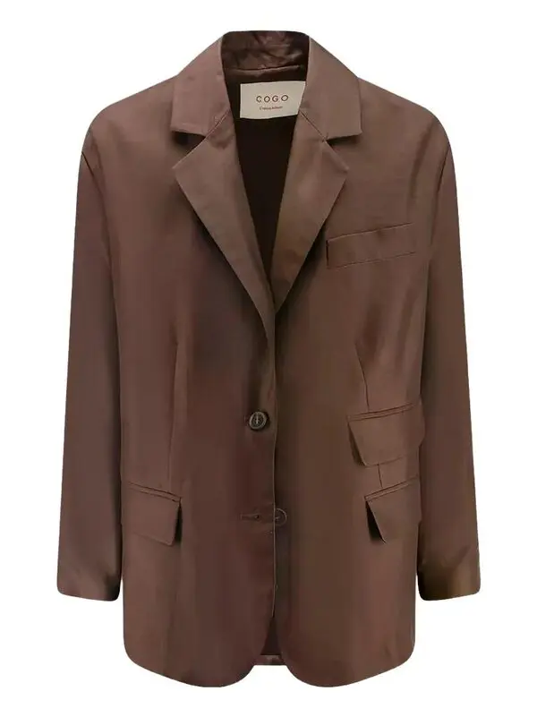 CO.GO Loose-fit Silk Blazer - Brown