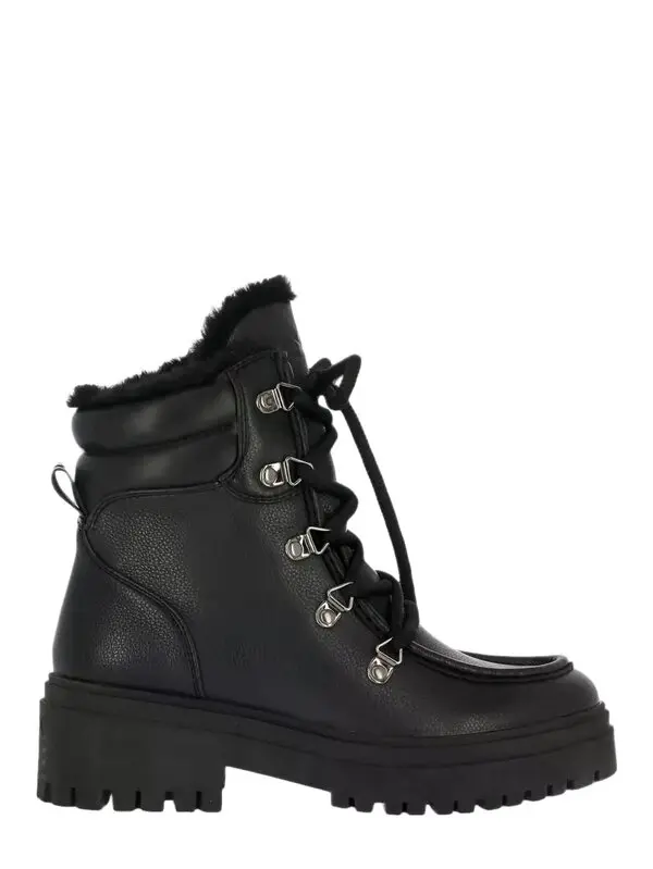 MEXX Lace-up Shearling Trimmed Boots - Black