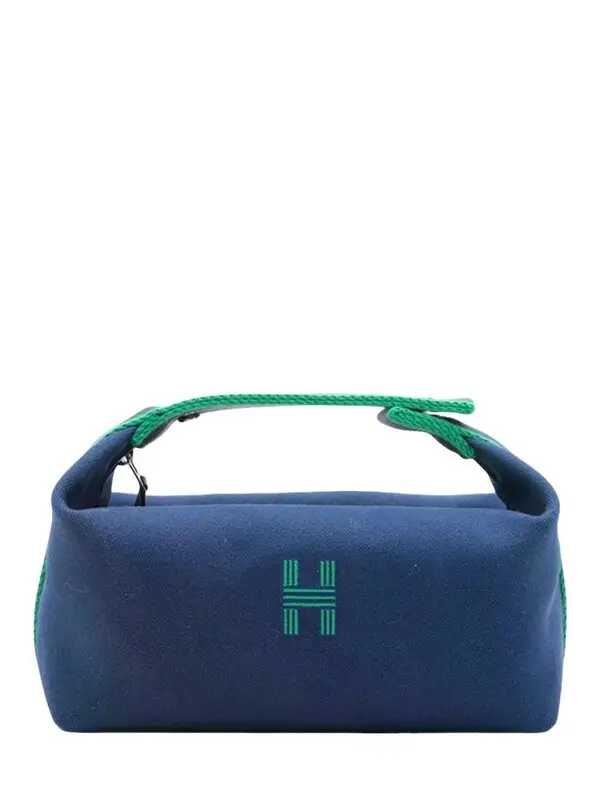 Hermès 2023-2026 Small Toile Bride A Brac Case Vanity Bag - Blue
