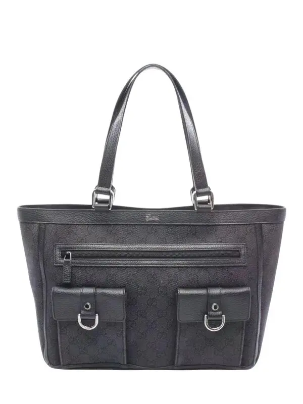 Gucci Gg Canvas Abbey D-ring Pocket Tote Bag - Black