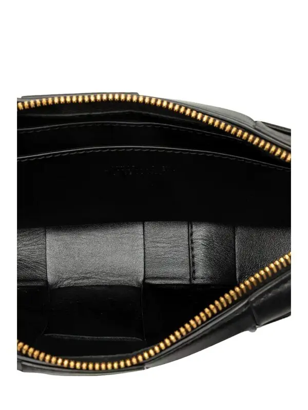 Bottega Veneta Mini Nappa Maxi Intrecciato Cassette Crossbody Bag - Black