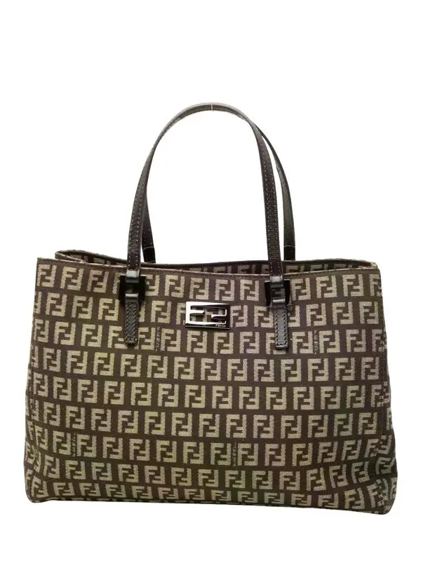 Fendi 2000-2010 Small Zucchino Canvas Tote Bag - Brown