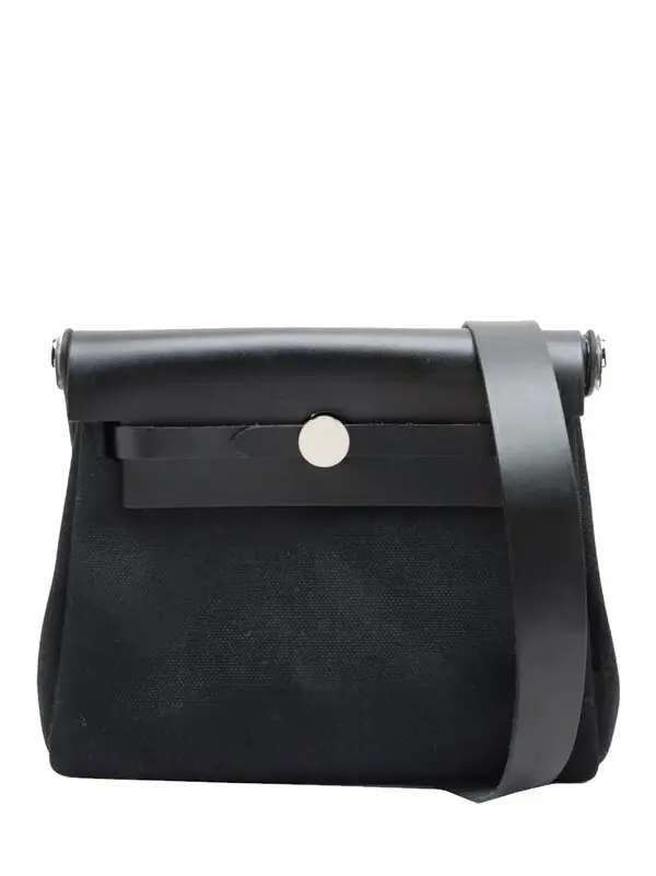 Hermès Military Toile And Vache Hunter Herbag Zip 20 Crossbody Bag - Black