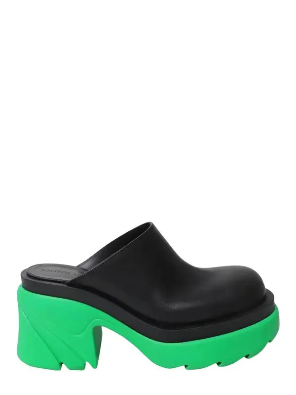 Bottega Veneta Leather Flash Platform Mules - Black