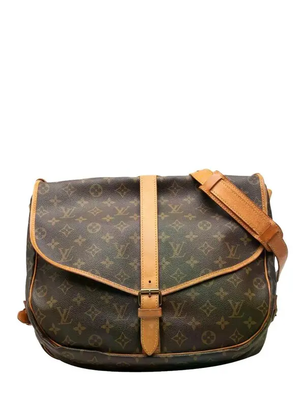 LOUIS VUITTON 1997 Monogram Saumur 35 Crossbody Bag - Brown