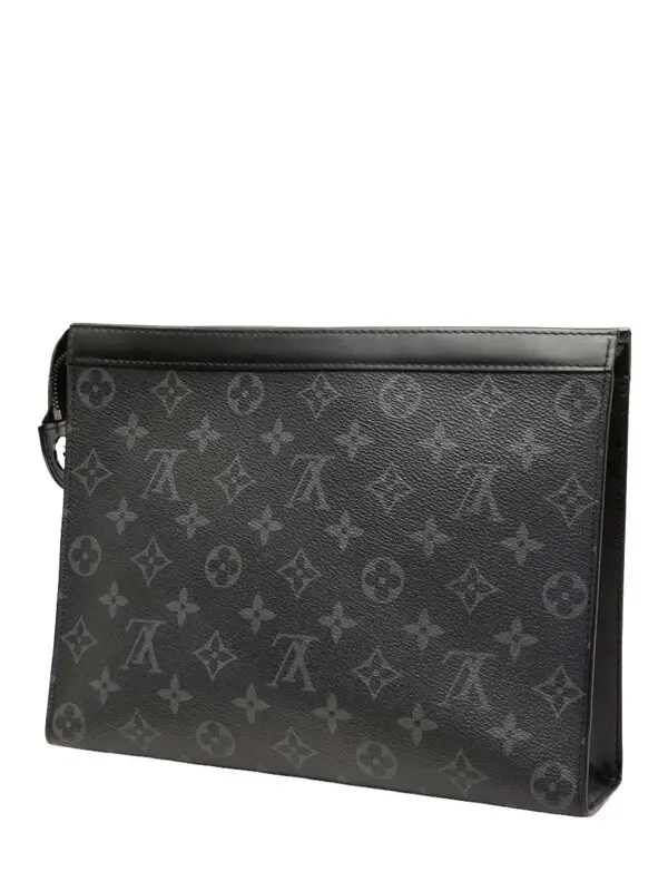 LOUIS VUITTON 2019 Monogram Eclipse Pochette Voyage Mm Clutch Bag - Black
