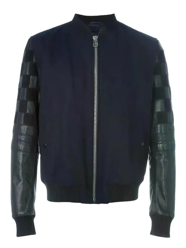 LANVIN Patchwork Bomber Jacket - Blue