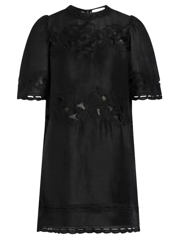 Isabel Marant Étoile Floral Embroidered Mini Dress - Black