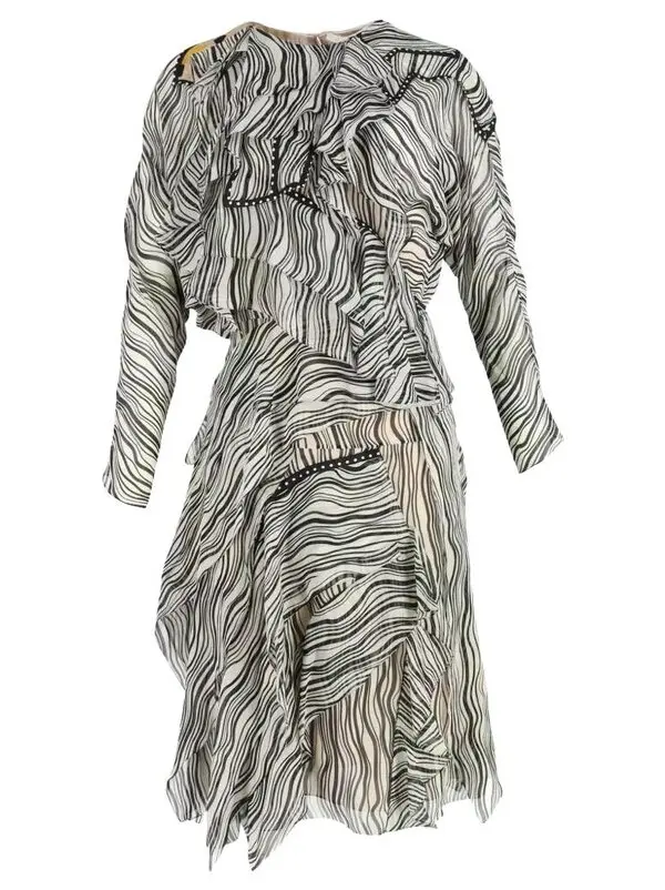 Chloé Ruffled Printed Maxi Dress - Neutrals