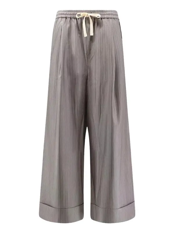 TONYWACK Pinstripe-pattern Wide-leg Trousers - Grey