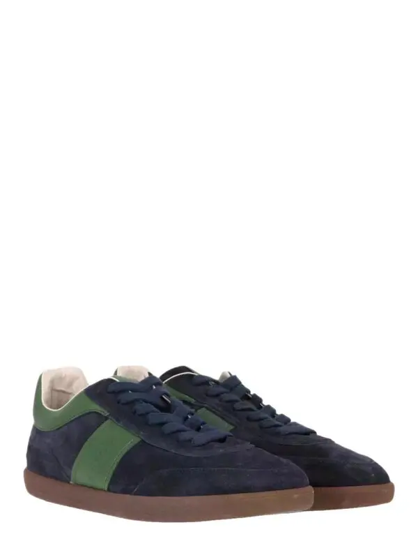 TOD'S Suede Paneled Lace-up Sneakers - Blue