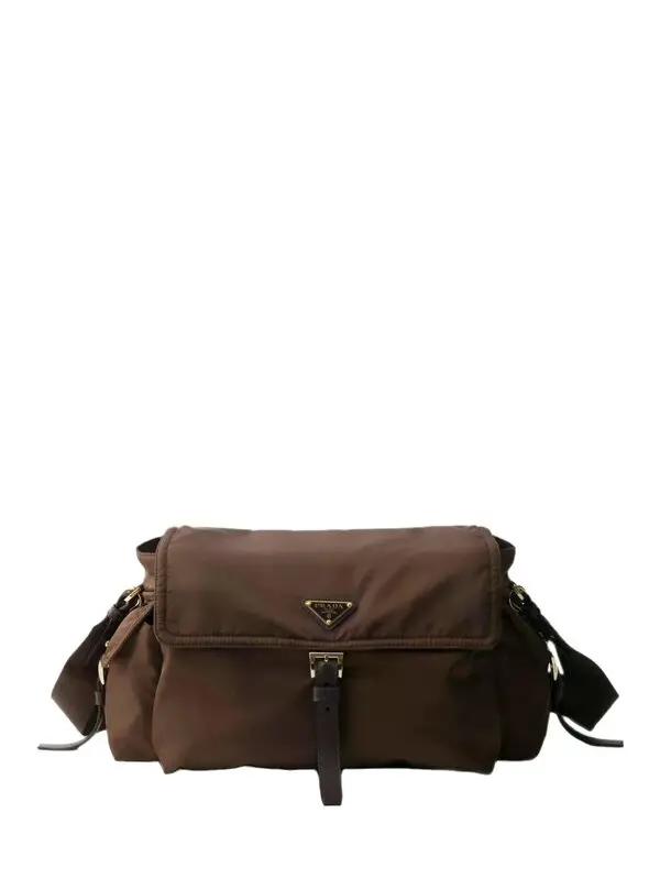 Prada Large Explore Re-nylon Shoulder Bag With Flap - Brown