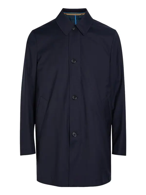 Paul Smith Quilted Wool Coat - Navy