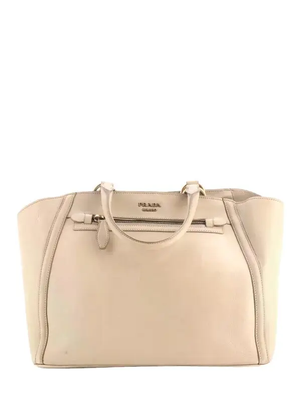 Prada City Calfskin Large Satchel - Neutrals