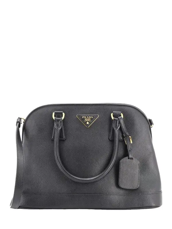Prada Saffiano Leather Medium Tote Bag - Black